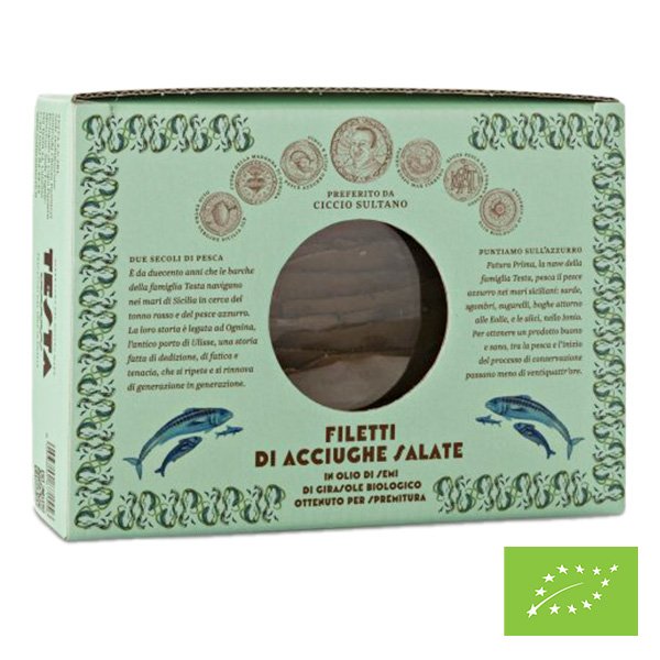 Sicilian Anchovies in Organic Oil (about 40 fillets)